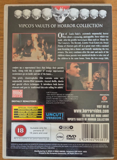 LUCIO FULCI’S THE House Of Horrors DVD, Good/Very Good Condition, FREE ...