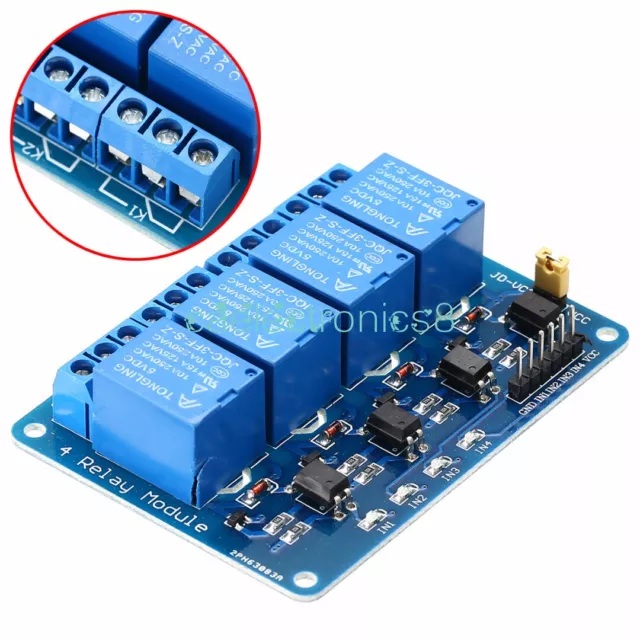 5V FOUR 4 Channel Relay Module With optocoupler For PIC AVR DSP ARM Arduino CA $3.72 - PicClick CA