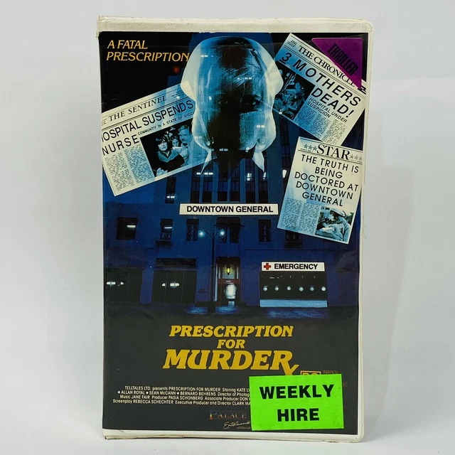 VHS VIDEO PRESCRIPTION For Murder 1987 Ex-Rental Big Box Clamshell ...