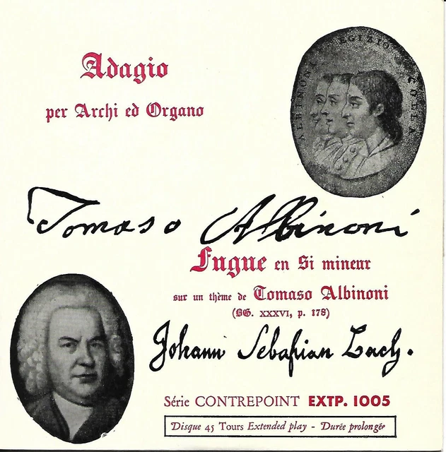 45 TOURS TOMASO ALBINONI adagio per archi ed organo EUR 2,00 - PicClick FR