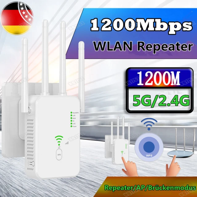 WLAN REPEATER ROUTER Range 1200Mbps Wifi Signal Verstärker Access Point ...