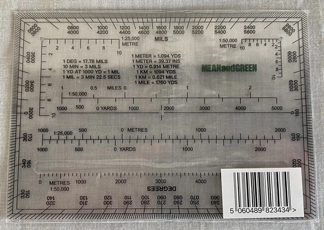 BRITISH MILITARY ISSUE Combat Exercise Plastic Measuring Map Reading ...
