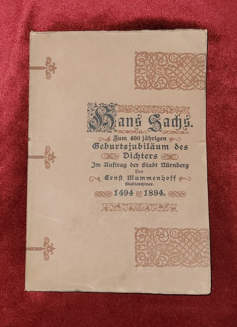 ANTIQUE BOOK: HANS Sachs 400 Year Anniversary German Poet 1894 ...