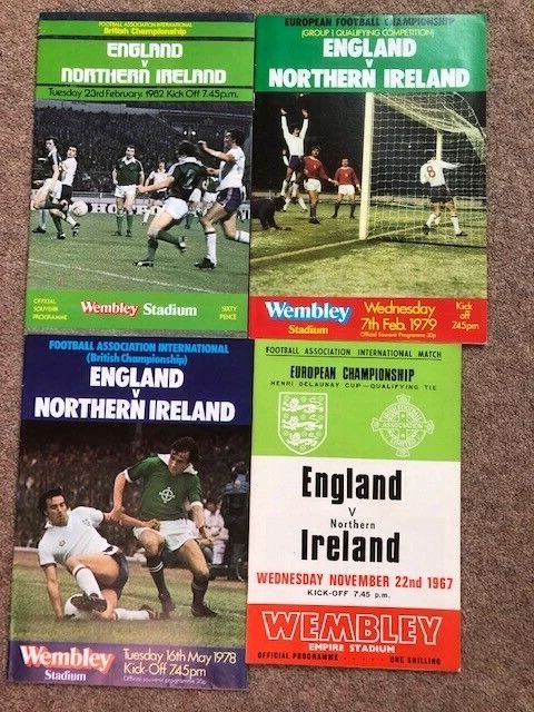 SET OF 4 x ENGLAND HOME PROGRAMMES v NORTHERN IRELAND 1967 1978 1979 ...