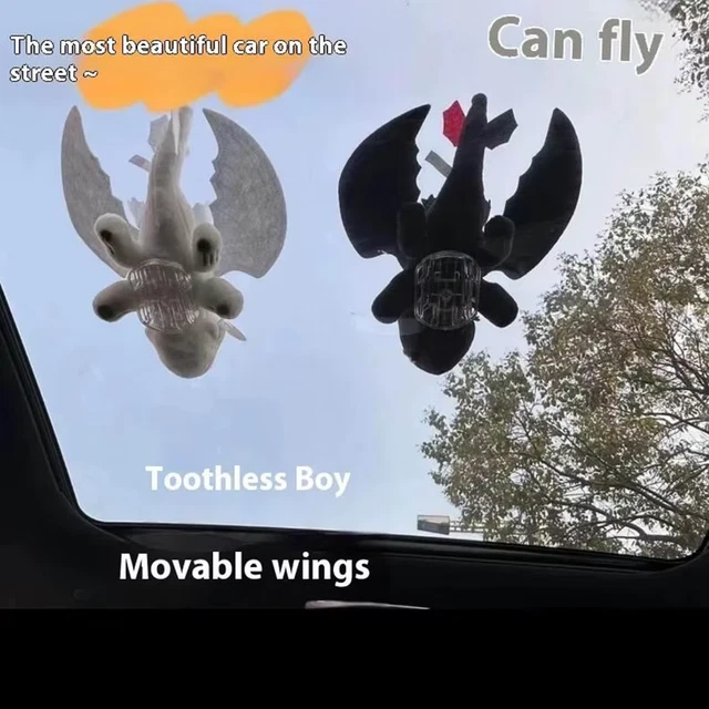 TOOTHLESS DRAGON CARTOON Plush Doll Car Roof Exterior Decor Suction Cup ...