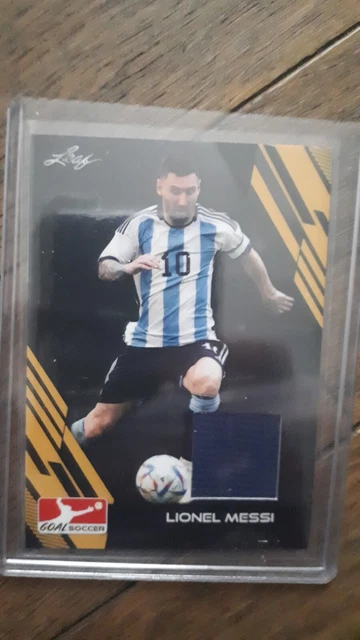 MESSI LIONEL GAME Used Worn Wc Argentina LEAF Card Jersey Not Signed ...