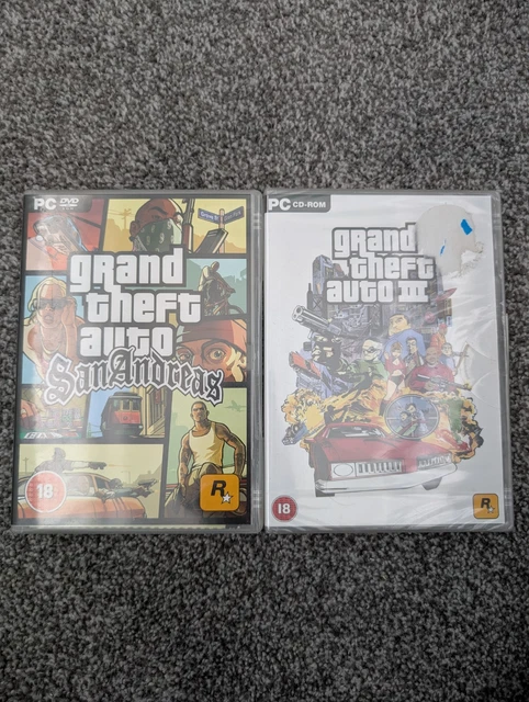 GRAND THEFT AUTO: San Andreas PC DVD-ROM & Grand Theft Auto: 3 PC CD ...