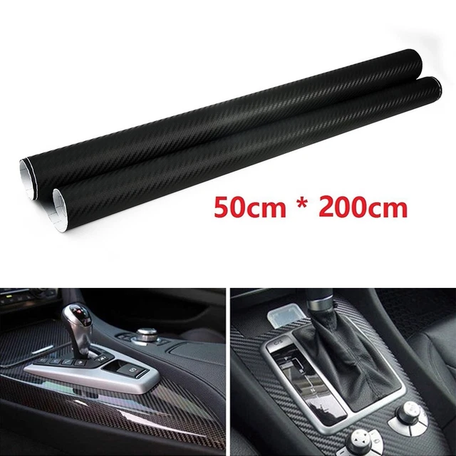3D-CARBON FIBRE FILM Vinyle Protection Plaque Autocollant PC Voiture ...