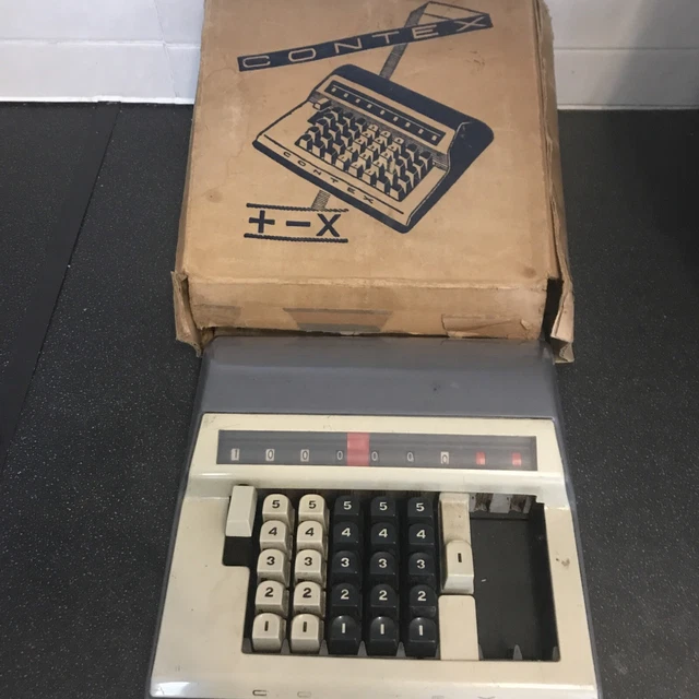 VINTAGE CONTEX OF Denmark Sterling Model Adding Machine with Box £21.99 ...