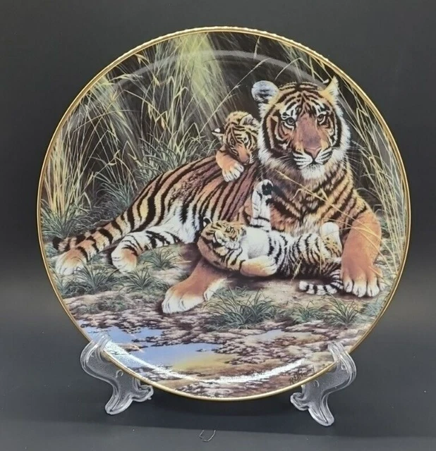 FRANKLIN MINT LIMITED Edition Collector Plate a peaceful World tiger 8 ...