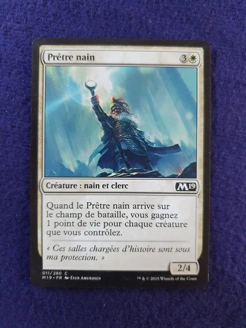 MTG MAGIC CARTE "PRETRE NAIN", français, ed BASE 2019 (M19) EUR 1,00 ...