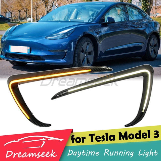 LED FEUX DE Jour Diurne DRL pour Tesla Model 3 17+ Clignotant ...