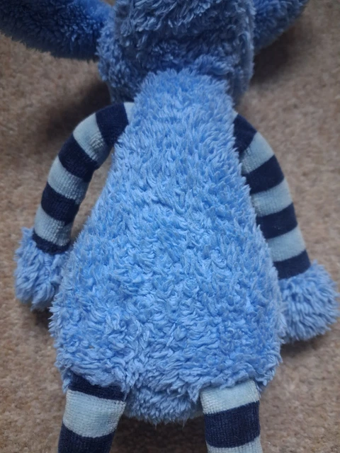 JELLYCAT TIGLET BLUE Puppy Dog Striped Squeak Plush Toy Comforter 12 ...