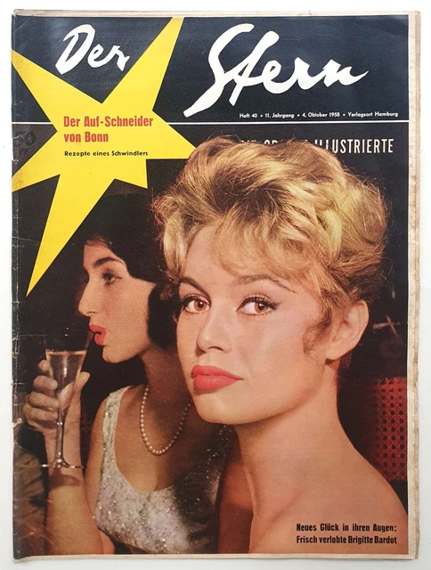 BRIGITTE BARDOT, ILLUSTRIERTE Der Stern Heft 40/1958, mit Beilage Das ...