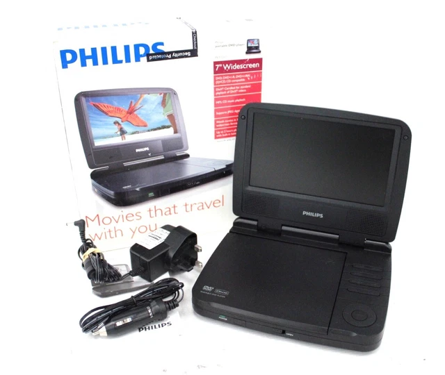 PHILIPS 7& WIDESCREEN Portable DVD Player Model PET721D in Black Boxed ...