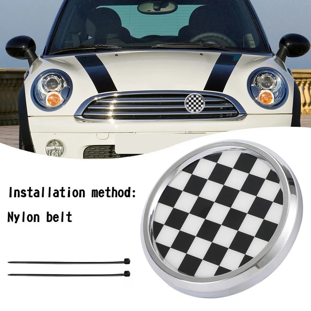 GRILLE FRONT GRILL Emblem Badge Pour BMW MINI Cooper Checkerboard Black ...
