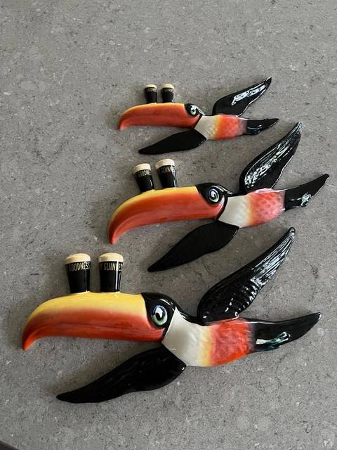 CARLTONWARE SET OF Three Wall Mounted Vintage Guinness Flying Toucans £ ...