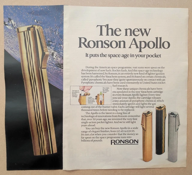 RONSON APOLLO LIGHTERS Original UK Press Advert 1977 £5.91 - PicClick UK