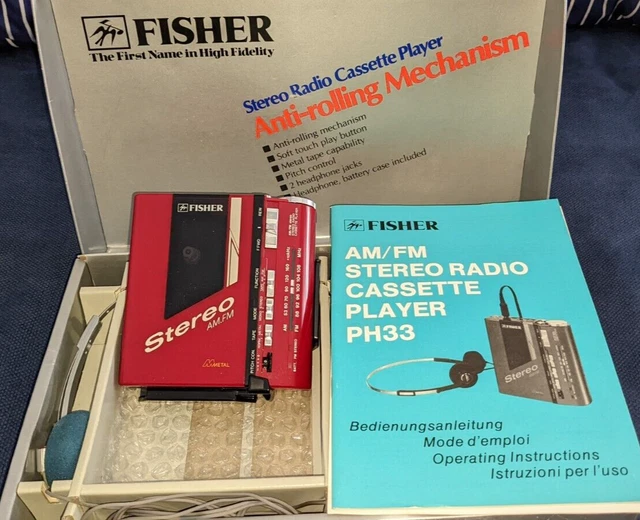 WALKMAN FISHER PH33 AM/FM Stereo Radio Cassette Player Vintage EUR 350 ...