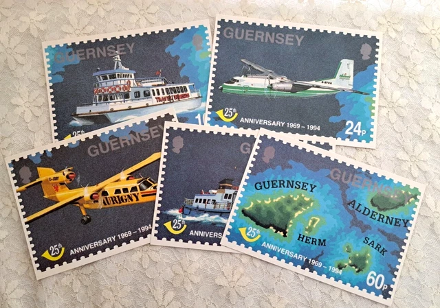 GUERNSEY POST OFFICE Stamp Cards 25th Anniversary Independence Mint ...