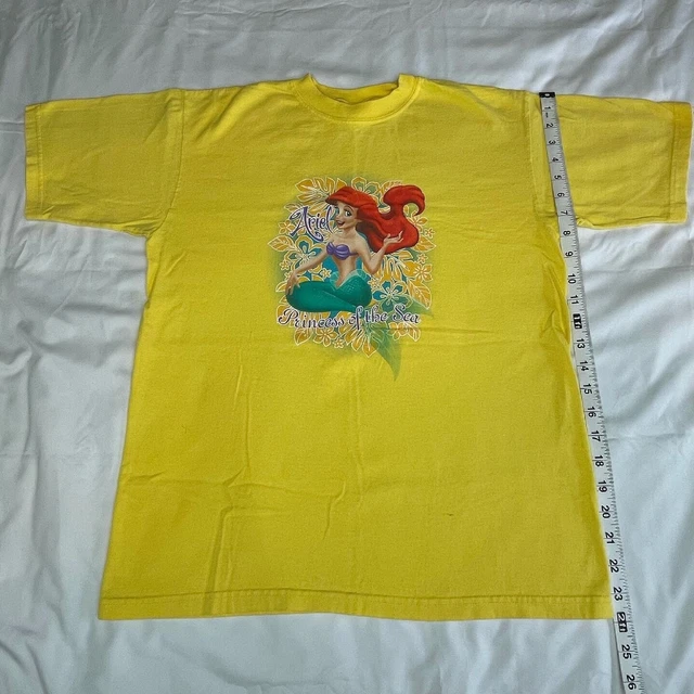 DISNEY STORE YELLOW Ariel Little Mermaid Princess Shirt Size Large 10 ...