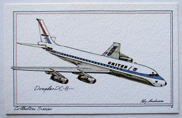 DOUGLAS DC-8 JET Aircraft Collector Series 1973 Postcard £5.42 ...