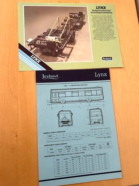 LEYLAND BUS Spec Sheets - Lynx Models £10.00 - PicClick UK
