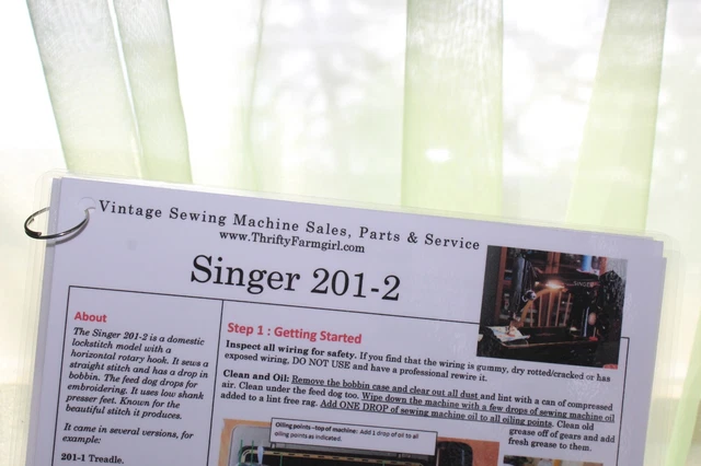 SINGER 201-2 SEWING Machine Flash Card Set/Manual Replacement -BEST ...