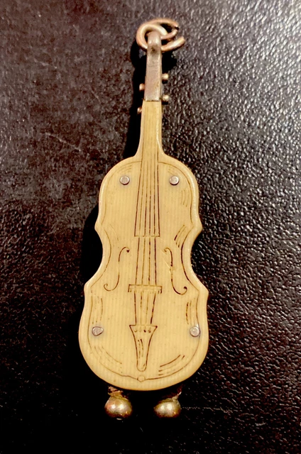 RARE VINTAGE VIOLON Violin Shaped Key Fob Coup Cigar Cutter French ...