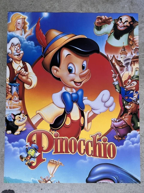 VINTAGE PINOCCHIO Movie Poster 1980s Disney 28“ X 22“ Jiminy Cricket ...