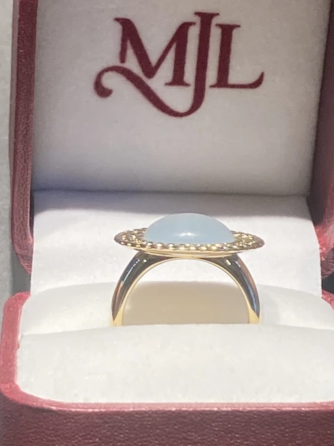 VINTAGE MJL MARY JANE LANE 9ct Gold Vermeil Blue Agate 925 Sterling ...