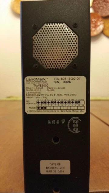 LANDMARK TAWS 800 Terrain Awareness Warning System Class B P/N 805 ...