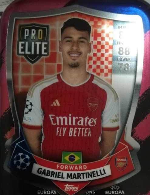 MATCH ATTAX TOPPS 2023 24 pro elite shield SH9 Gabriel Martinelli ...