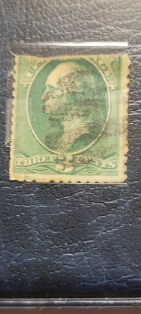 VERY RARE 1870-79 3 Cent George Washington Us Green Postage Stamp, Used ...
