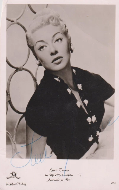 Lana Turner Original Autogramm Signierte Kolibri Postkarte 50er Jahre