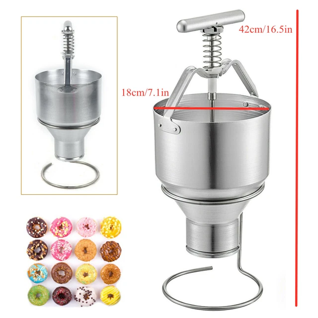 MANUAL ALUMINUM DONUT Depositor Dropper Plunger Dough Batter Dispenser ...