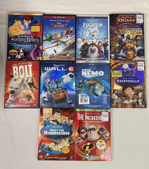 10 DISNEY DVD Movies Lot Ratatouille Planes Frozen Finding Nemo ...