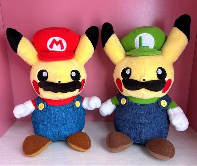 NINTENDO MARIO & Luigi Pikachu Plush Stuffed Toy set of 2 Pokemon ...