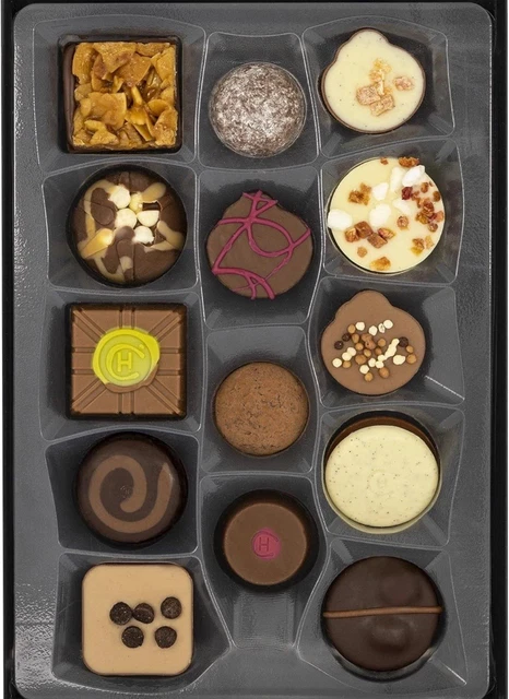 HOTEL CHOCOLAT EVERYTHING H-box 14 Milk White And Dark Chocolates 185g ...