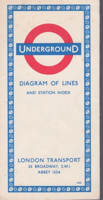 LONDON UNDERGROUND TUBE Map 1965 (REF 165) * £4.99 - PicClick UK