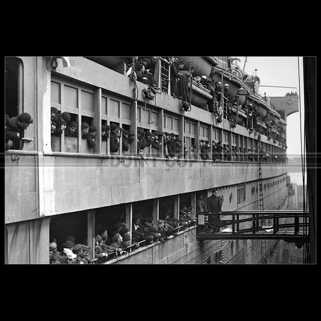 PHOTO B.004343 USS LEVIATHAN (SS VATERLAND) US TROOP SHIP WW1 OCEAN ...
