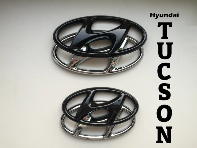 HYUNDAI TUCSON N-LINE / TL Set Emblem Cover hochglanz–schwarz blacked ...