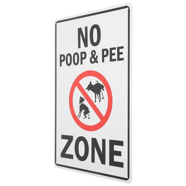 NO PEE OR Poop Sign Outdoor Dog No Peeing Sign Dog Walking Warning Sign ...