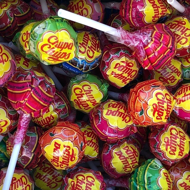CHUPA CHUPS MIXED LOLLIES ASSORTED FLAVOUR LOLLIPOPS RETRO SWEET X 100 ...