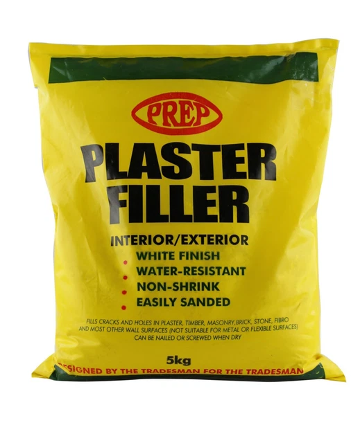 PREP PLASTER FILLER Interior & Exterior Filler 5kg White finish easy ...