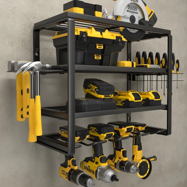 HEAVY DUTY POWER Tool Organizer Wall Mount Cordless Drill Hanger ...