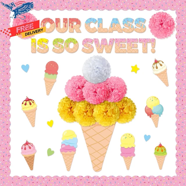 3D ICE CREAM Bulletin Board Set Decorations for Classroom Summer Our ...