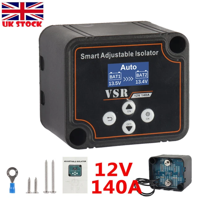 ADJUSTABLE VOLTAGE DUAL Battery Isolator VSR for Lithium & Lead-acid ...
