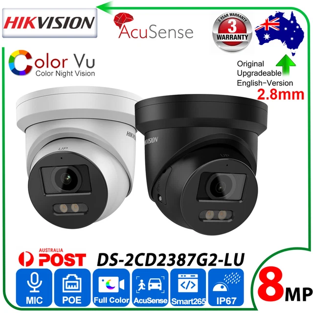 HIKVISION ORIGINAL 4K ColorVu Camera DS-2CD2387G2-LU 8MP AcuSense MIC POE Camera EUR 223,79 ...