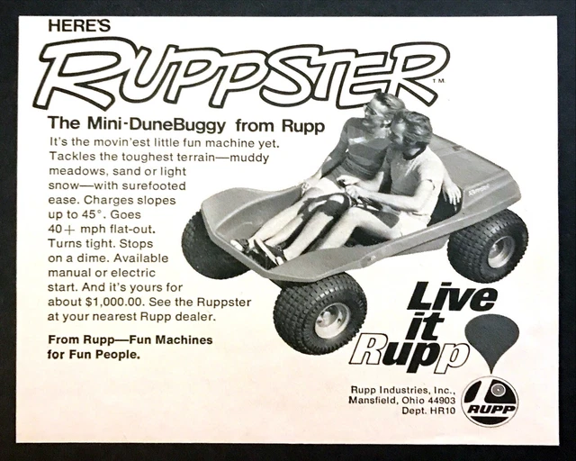 1971 RUPP RUPPSTER Mini-Dune Buggy photo "For Fun People" vintage print ...